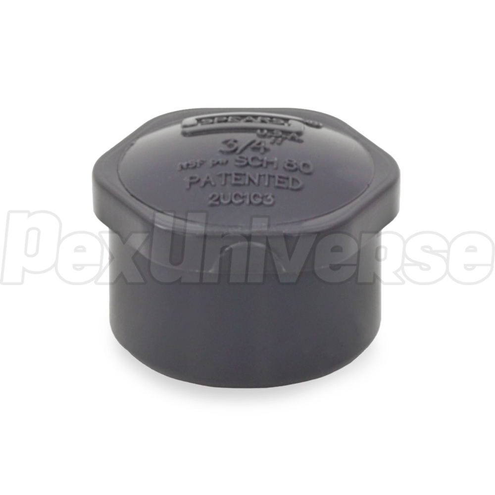 Spears 848-007, 3/4" PVC (Sch 80) FIP Threaded Cap Fitting - PexUniverse